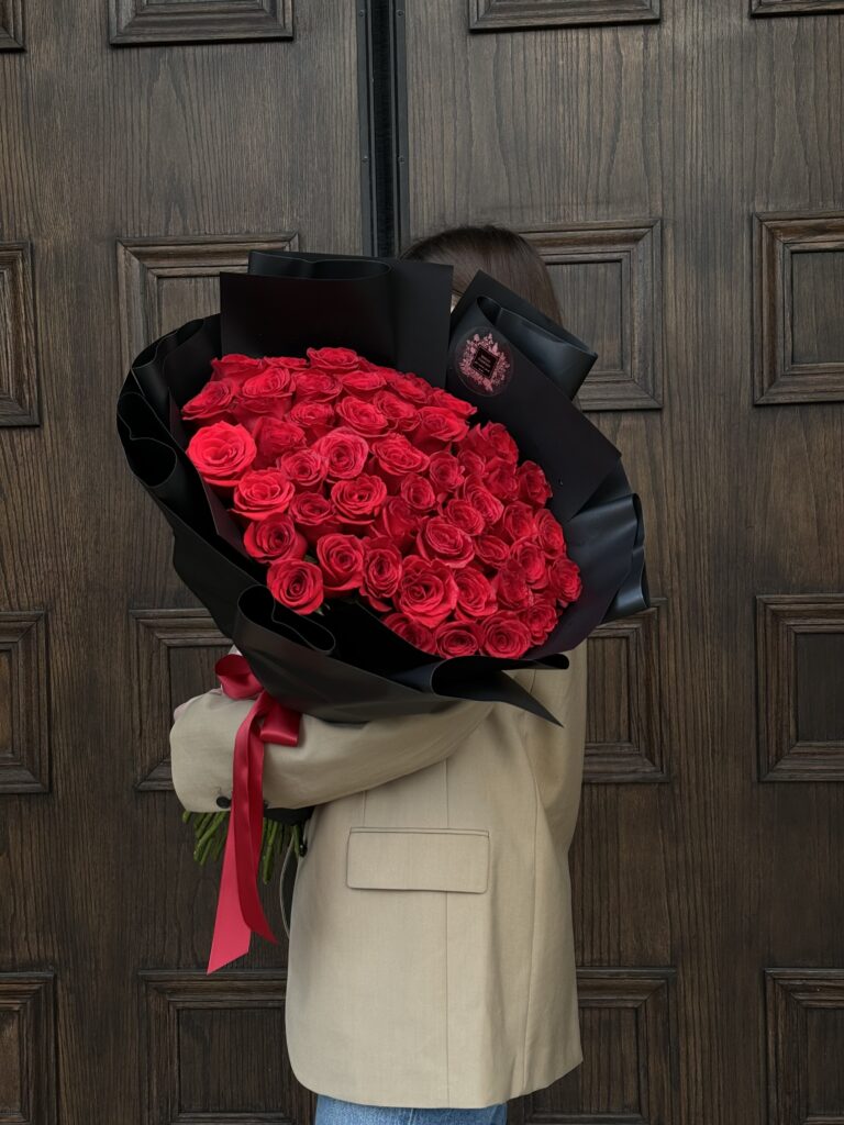 "50 red roses in a bouquet" — Bordo Flowers
